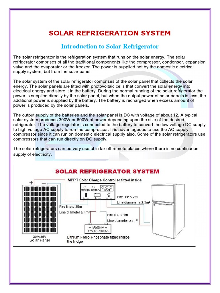 Solar Refrigeration System: Introduction To Solar Refrigerator | PDF ...