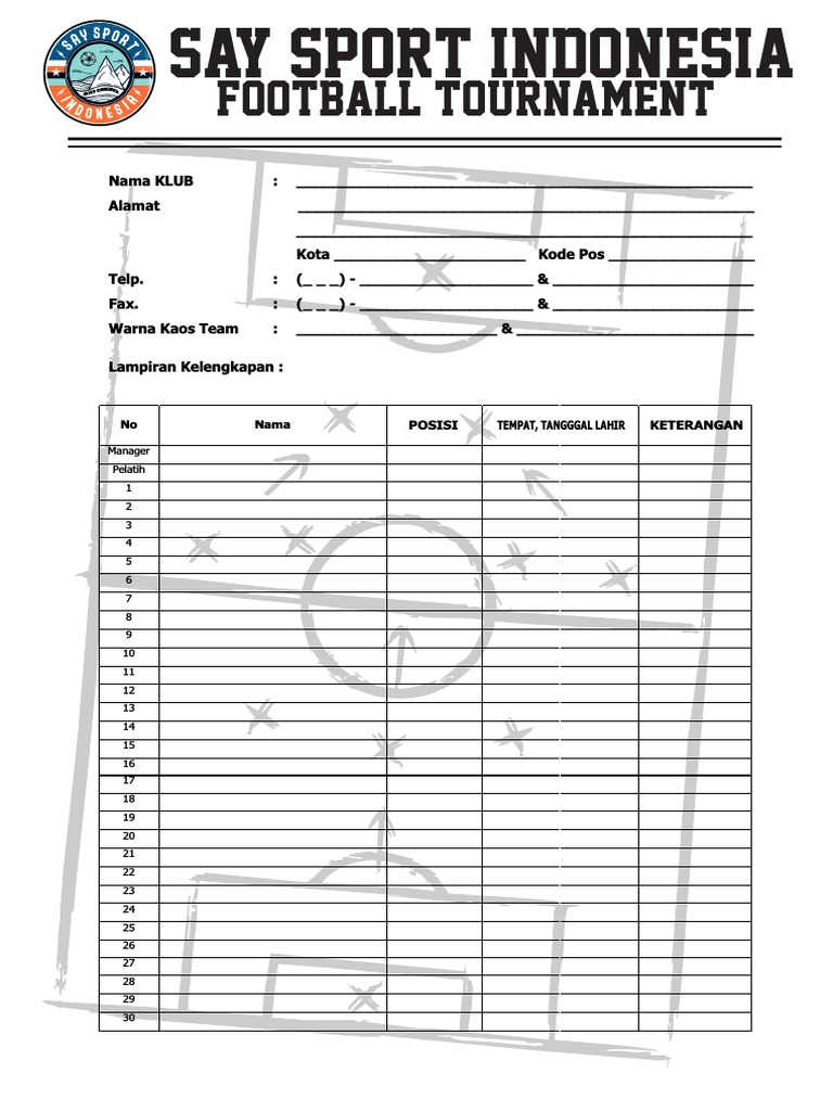 Football Tournament Registration Form | PDF | Career & Growth