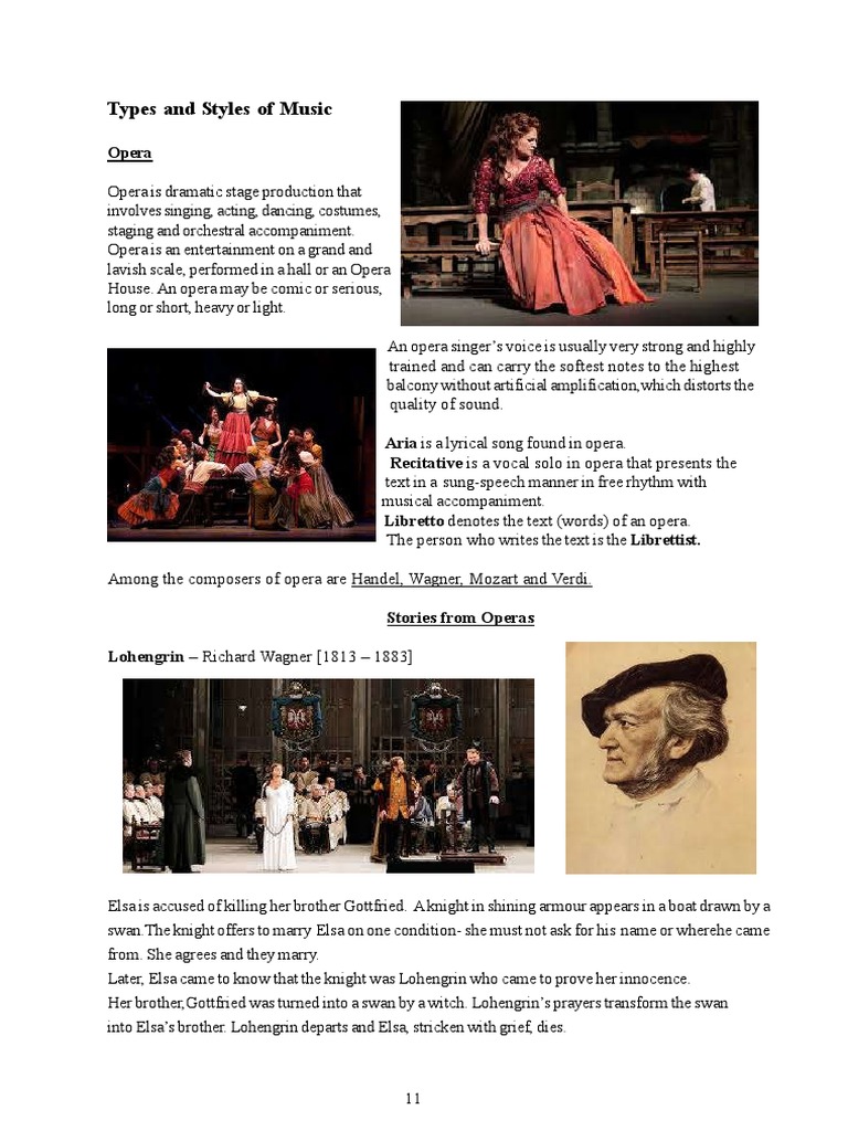 Types and Styles of Music: Opera | PDF | Opera | Vocal Musical Compositions