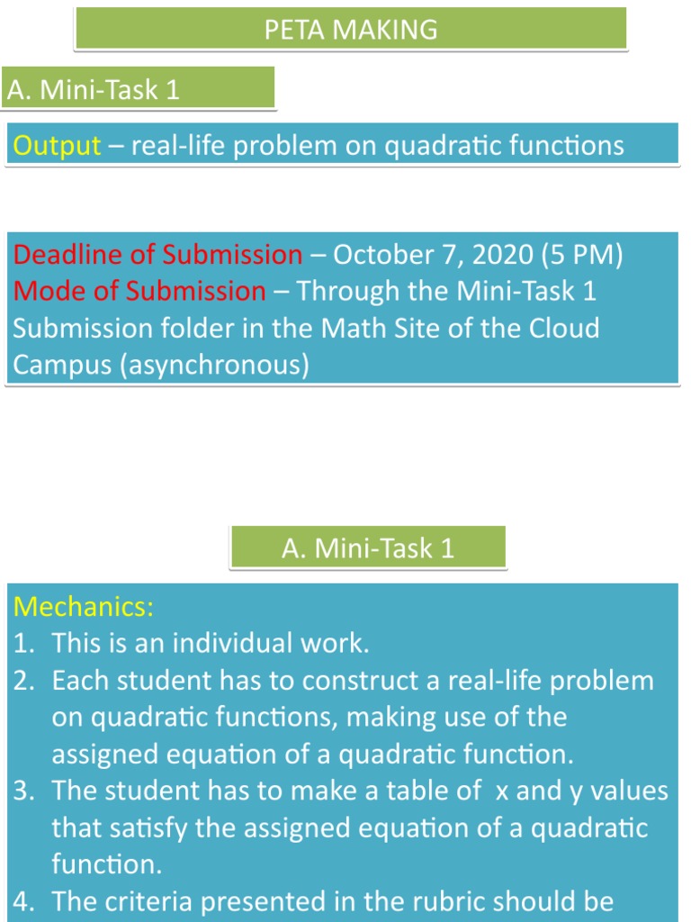 Output: Peta Making A. Mini-Task 1 Output - Real-Life Problem On ...