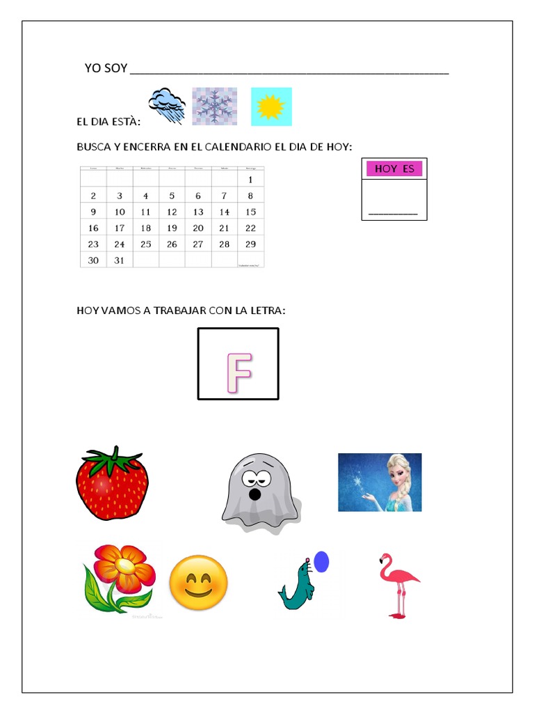 Actividades para trabajar la letra F | PDF