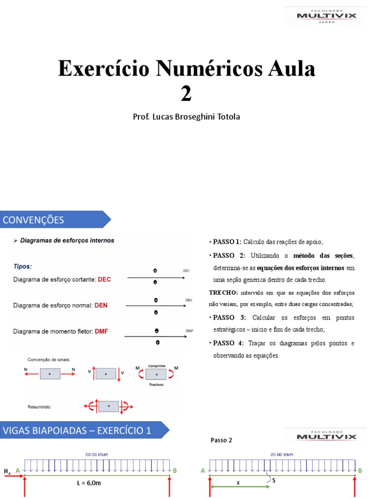 Exercicios Aula2 Vigas Biapoiadas | PDF | Flexão (Física) | Física Aplicada e Interdisciplinar