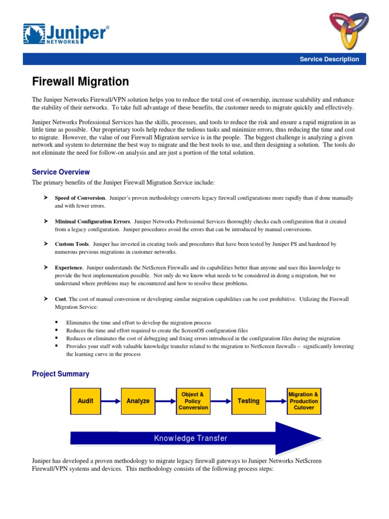 Firewall Migration: Service Overview | PDF | Juniper Networks ...