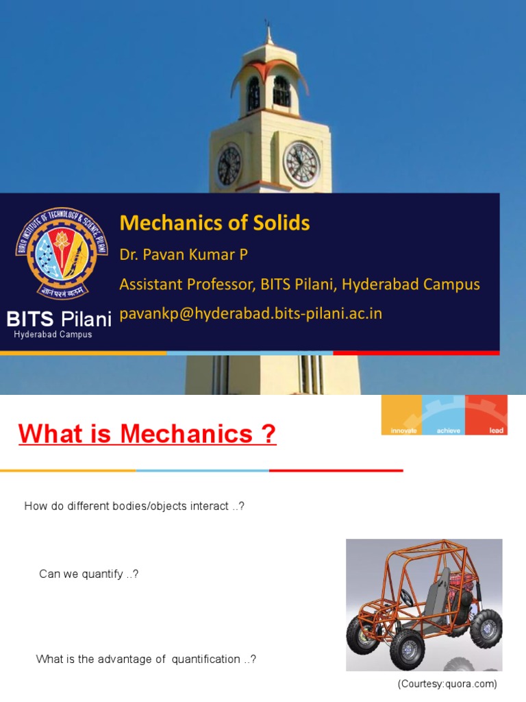 An Introduction to Mechanics of Solids: Concepts of Force, Stress ...