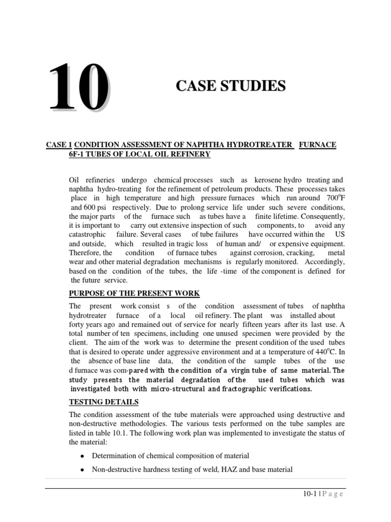 Chapter-10 Case Studies | PDF | Oil Refinery | Fracture