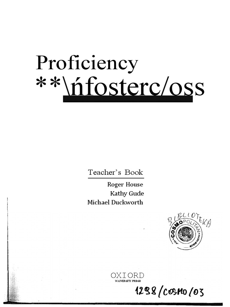 Proficiency Masterclass Teachers Bookpdf | PDF | Sentence (Linguistics) | Waiting Staff