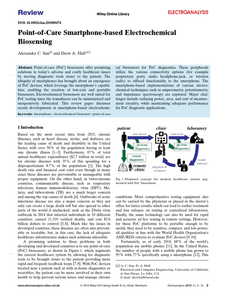 Point of Care Smartphone Based ElectrochemicalBiosensing | PDF ...