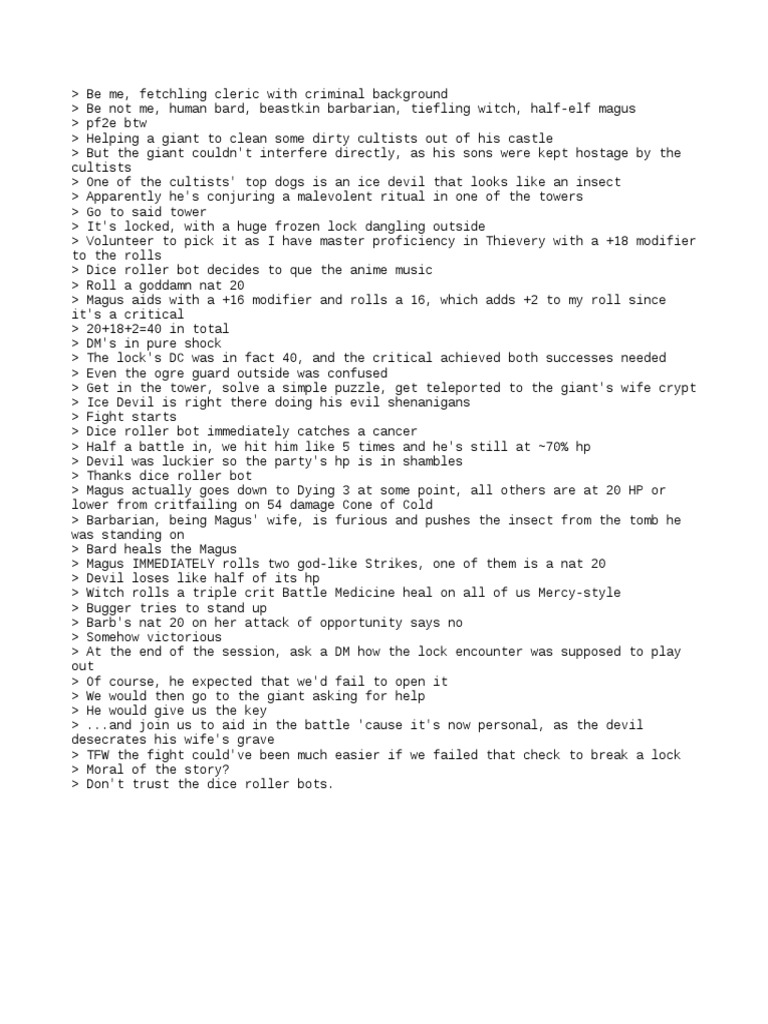 Epic PF2E Battle Against an Ice Devil | PDF