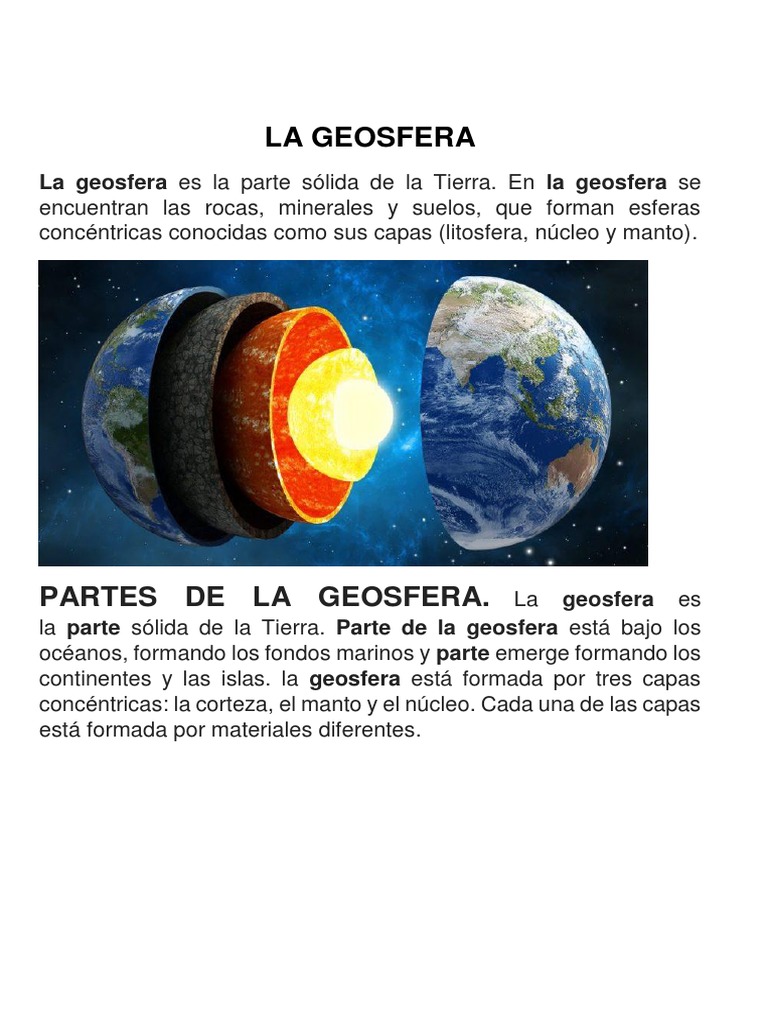 Definición y Partes de la Geosfera | PDF | Tierra | Agua