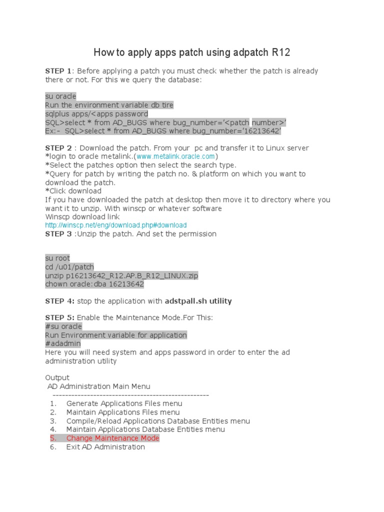 How To Apply Apps Patch Using Adpatch R12 | PDF | Application Software | Filename