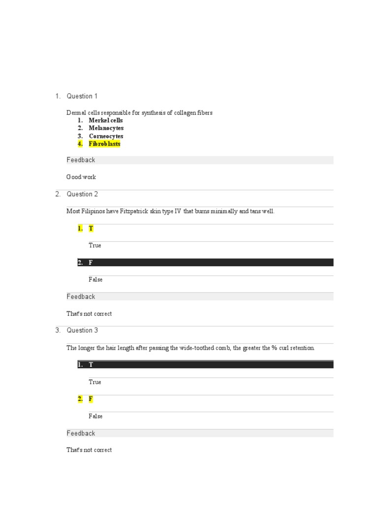 Answer Key | PDF | Skin | Integumentary System