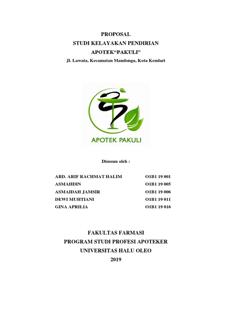 Proposal Studi Kelayakan Apotek PAKULI | PDF