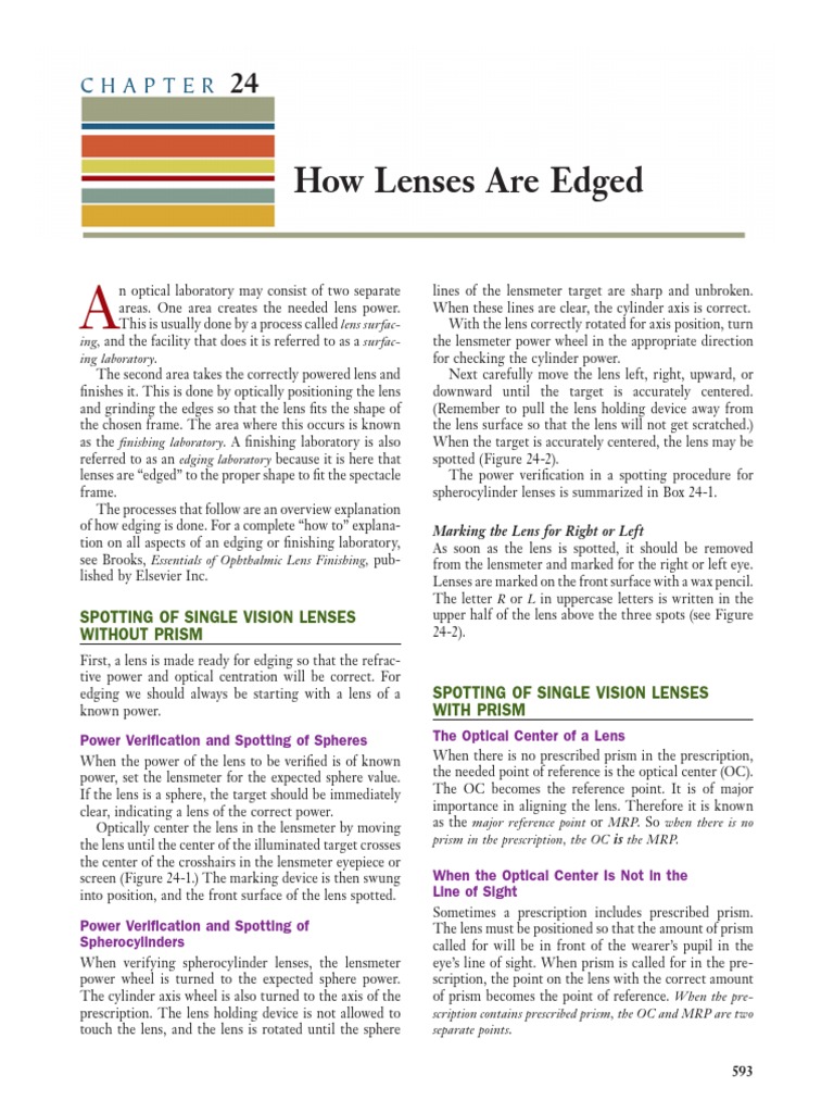 Chapter 24 - How Lenses Are Edged - 2007 - System For Ophthalmic Dispensing | PDF ...