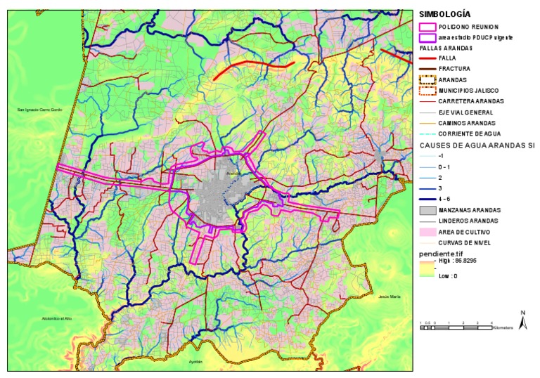 Mapa de Arandas, Jalisco y alrededores | PDF