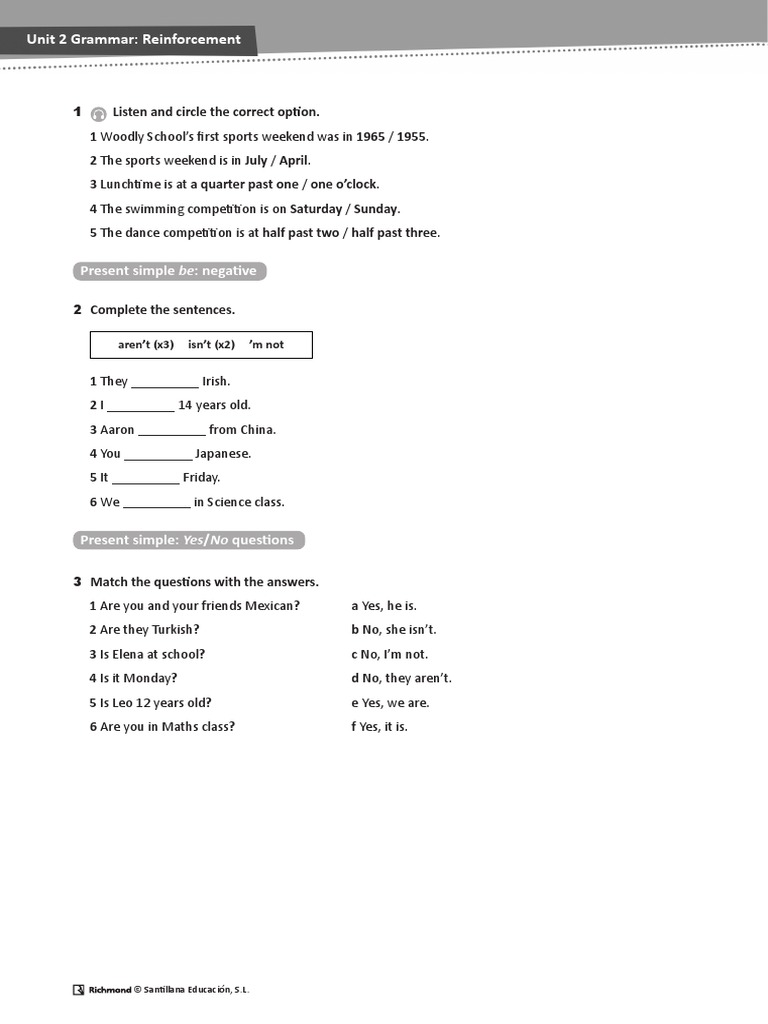 Unit 2 Grammar: Reinforcement: Autaaa Auta Autaaa Auta Autaaa Auta ...