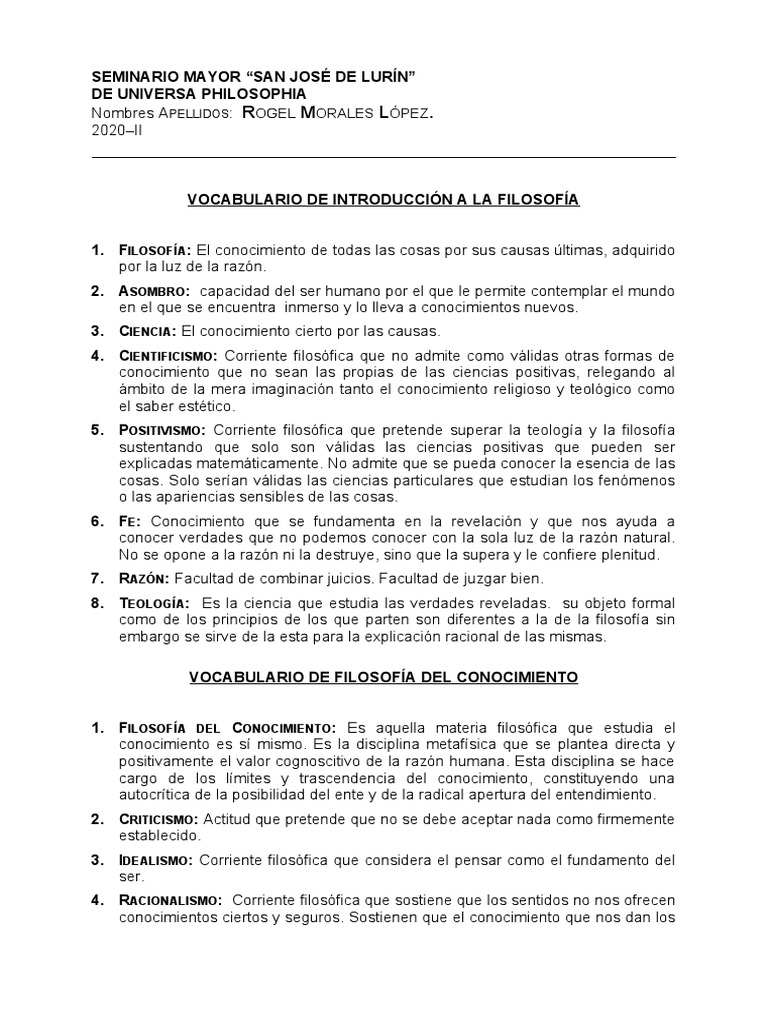 Vocabulario de Verdad en Filosofía | PDF | Verdad | Conocimiento