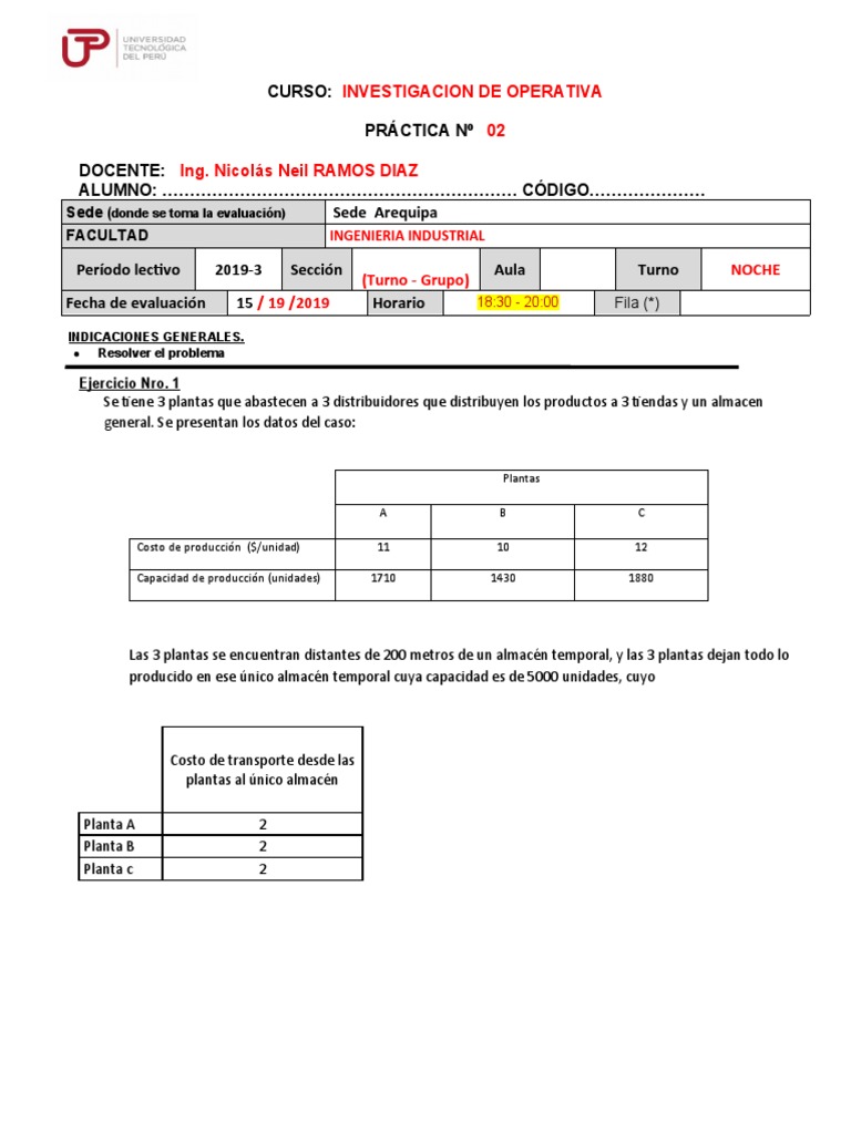 2019-3 Inves Operativa Pregra Pract 02 | PDF | Economias