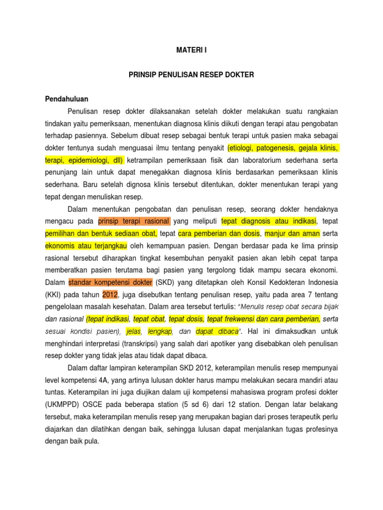 Penulisan Resep | PDF