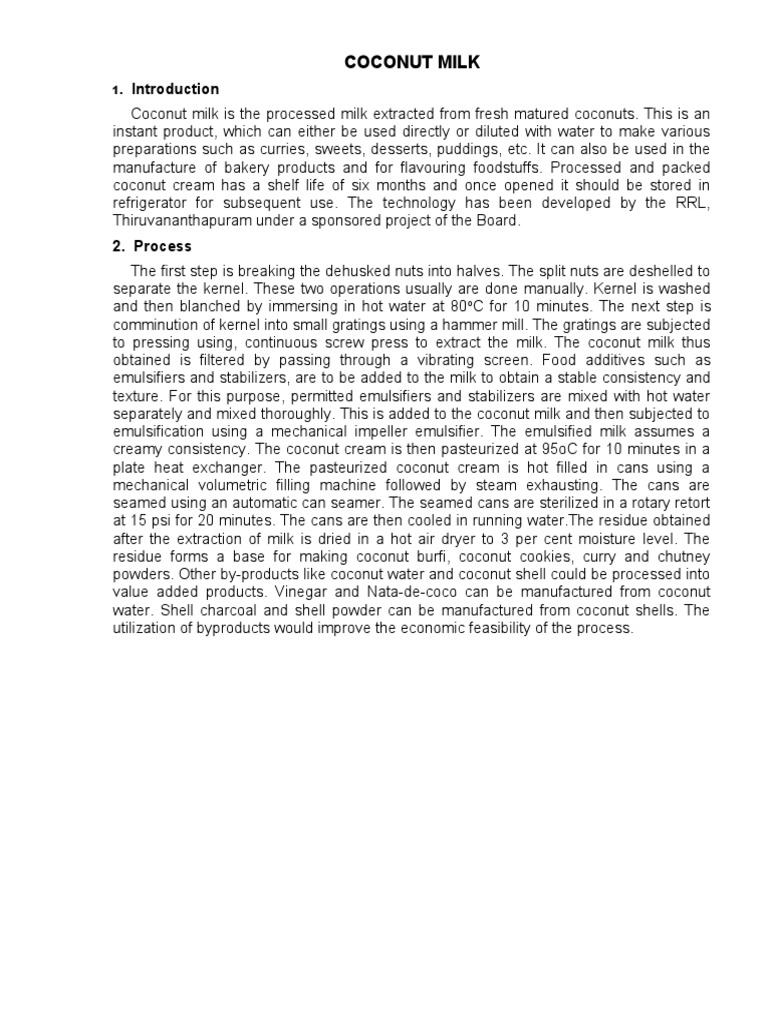 An In-Depth Look at Coconut Milk Production: From Extraction to ...