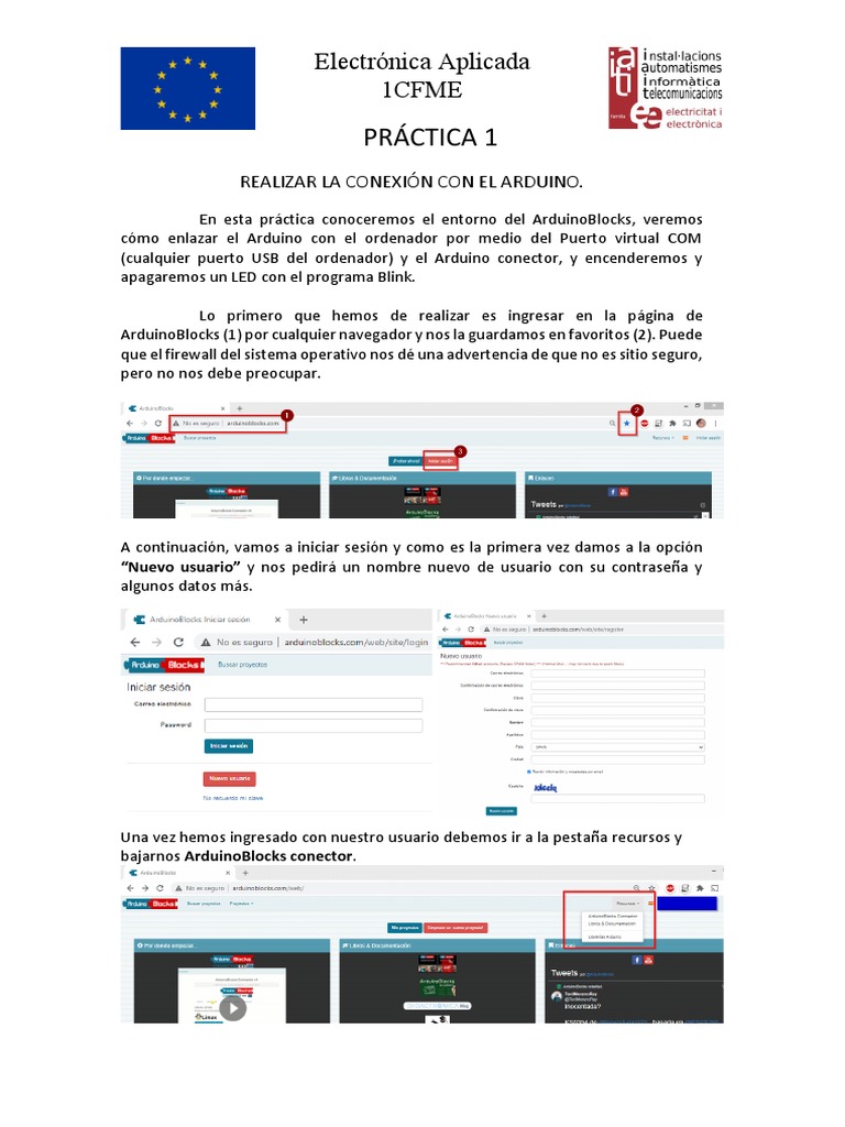 PRÁCTICA 1 Instalación ArduinoBlocks | PDF | Arduino | Usuario ...