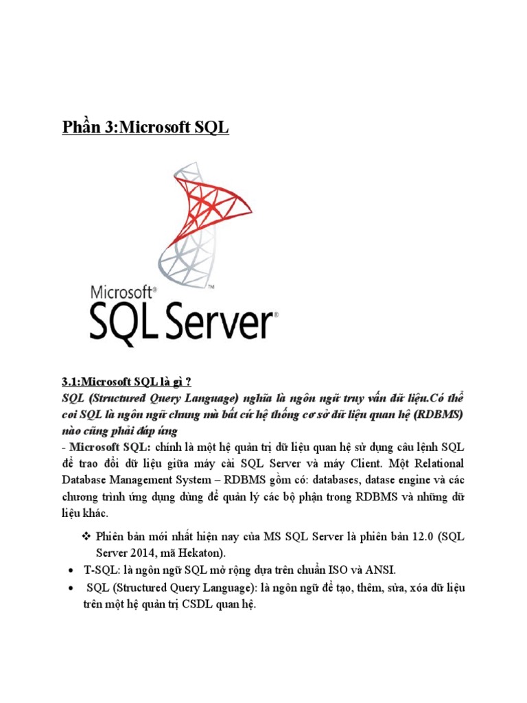 Microsoft SQL | PDF