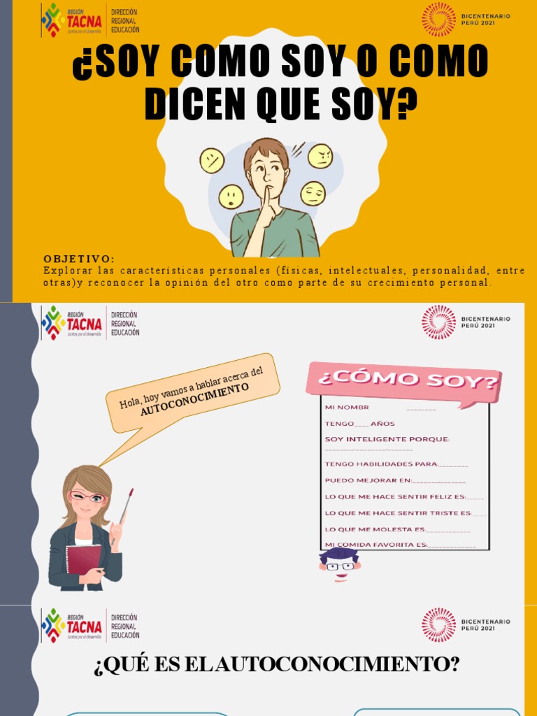 PPT. ¿Soy Como Soy o Como Dicen Que Soy | PDF | Las emociones