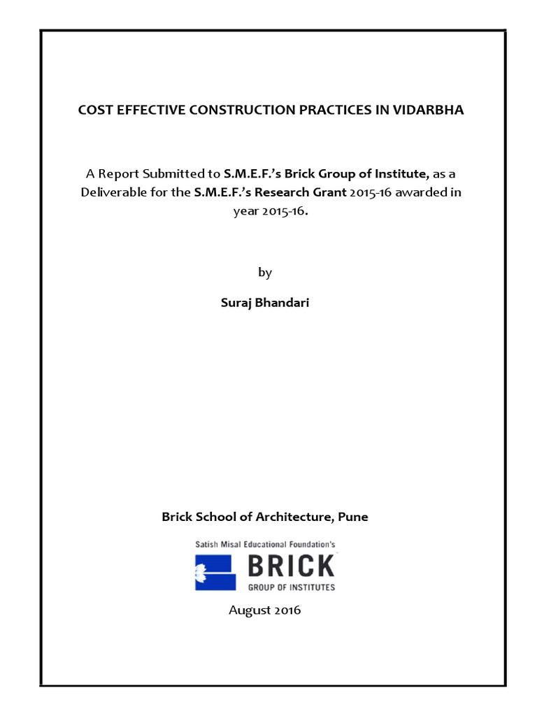 Cost Effective Construction Practices in | PDF | Masonry | Brick