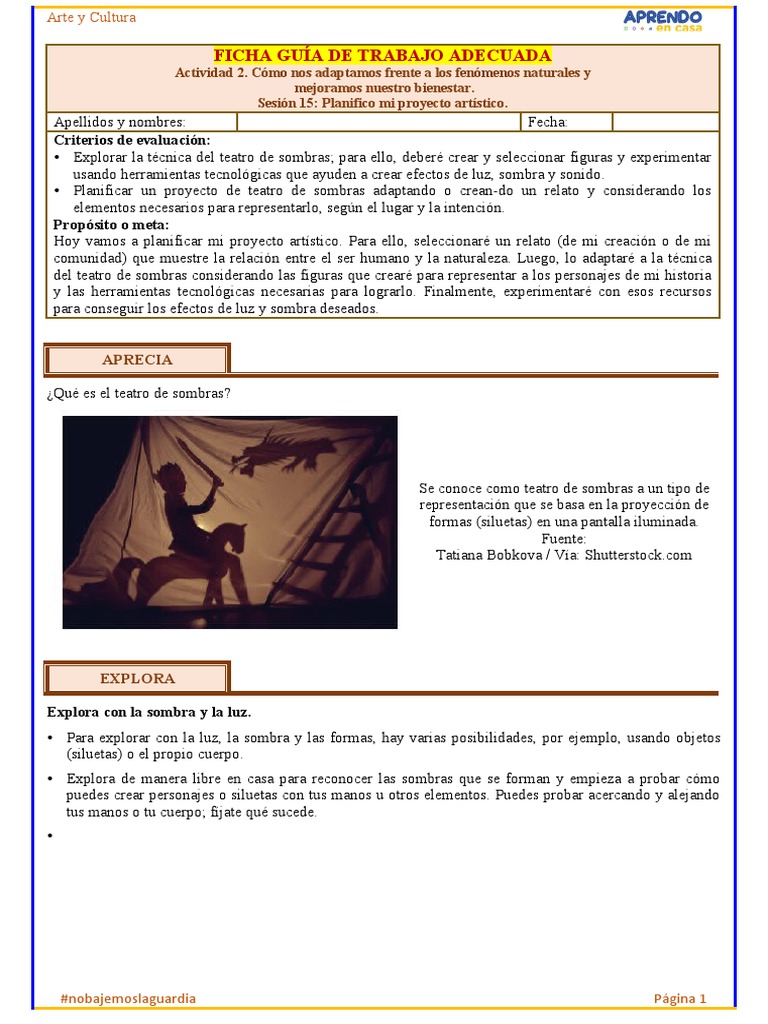 FICHA15 AyC SEM2 EXP6 5° | PDF | Sombra | Ligero