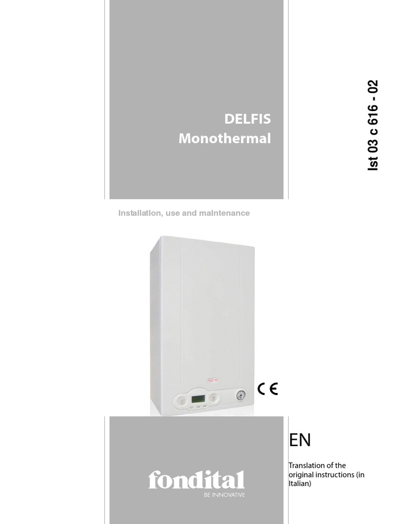 Delfis Monothermal: Installation, Use and Maintenance | PDF | Water ...