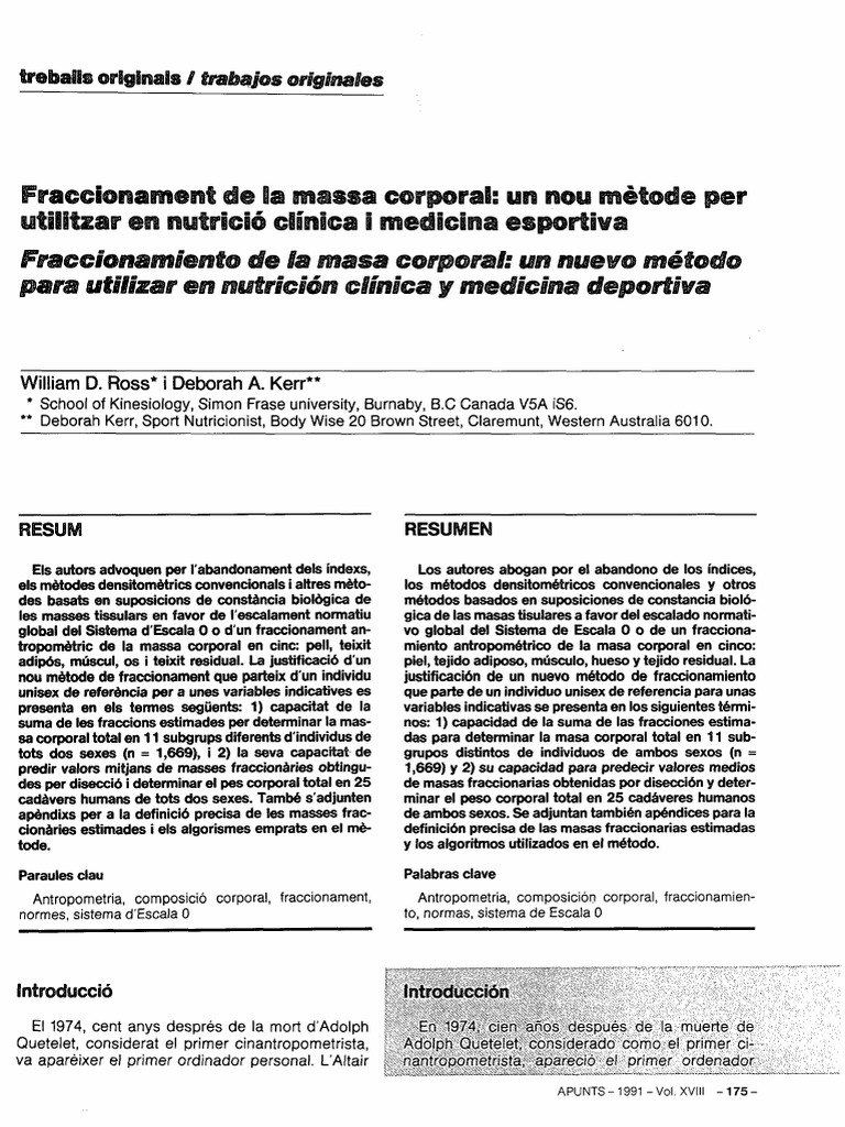 Articulo Original 5 Componentes Deborah Kerr y Ross | PDF | Tejido ...