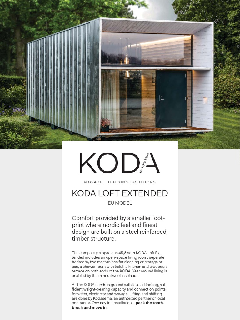 KODA Loft Extended: Compact Living Solution | PDF | Kitchen | Bathroom