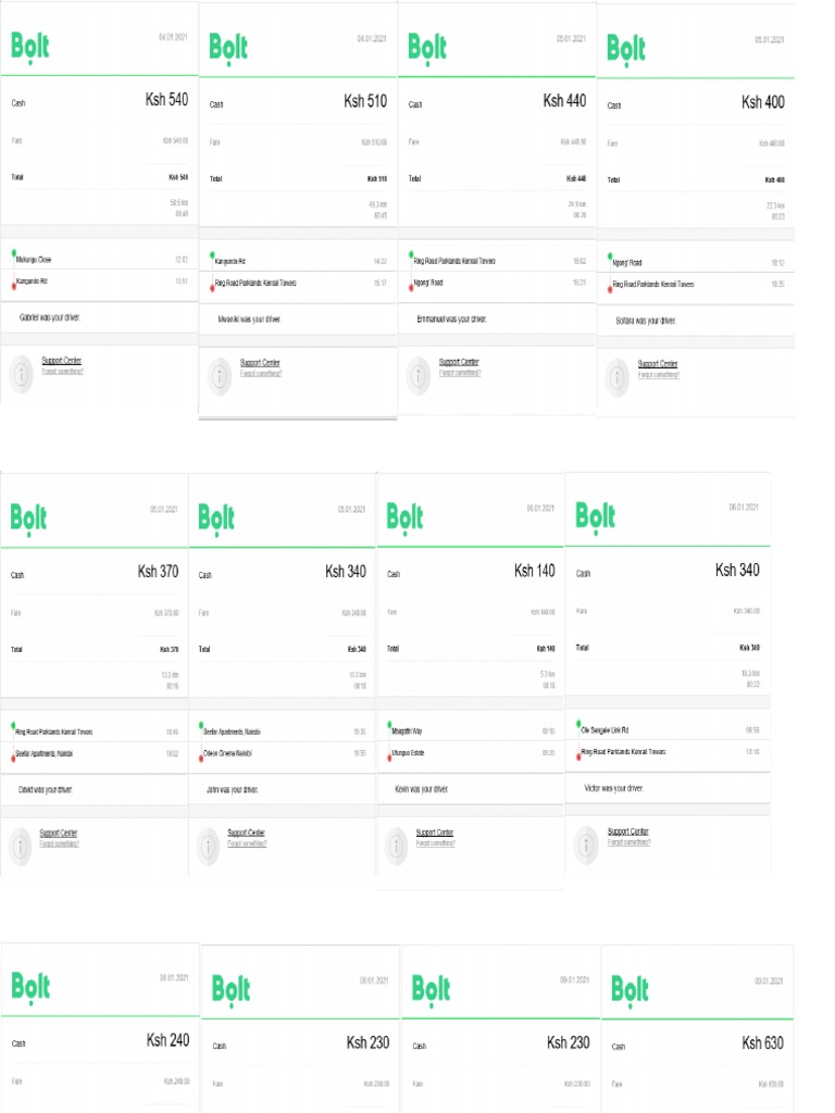4th-10th Bolt Receipts | PDF