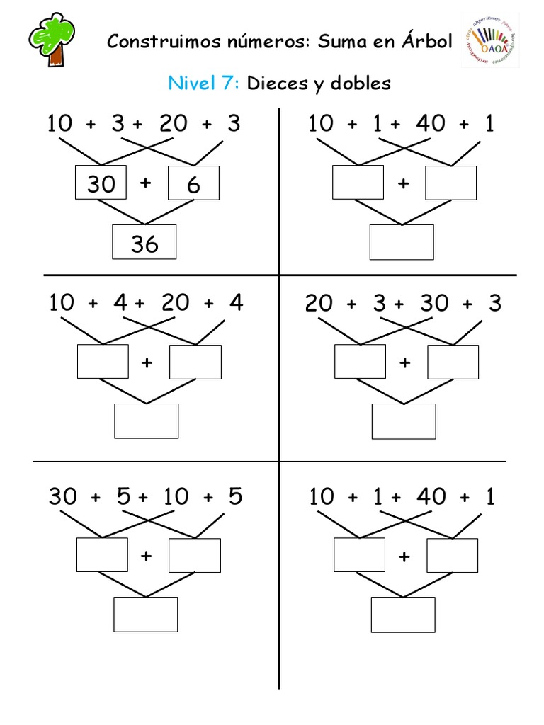 Nivel 7. Sumar Dieces y Dobles. | PDF
