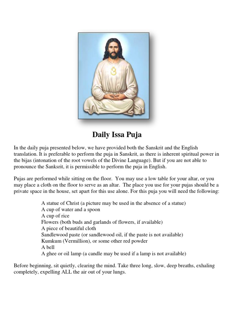 Daily Issa Puja | PDF | Altar | Jesus