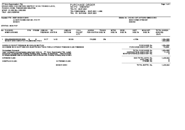 Purchase Order: NO PO: 54834787 | PDF