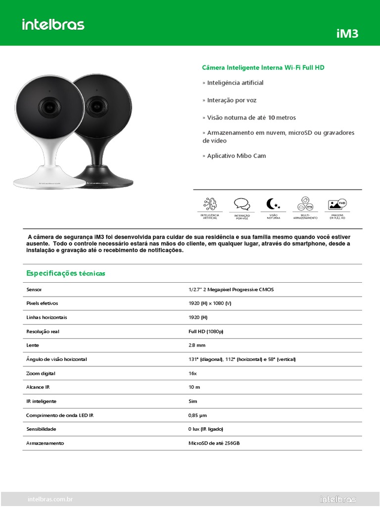 Camera Im3 Intelbrás | PDF | Wi-Fi | Eletrônicos