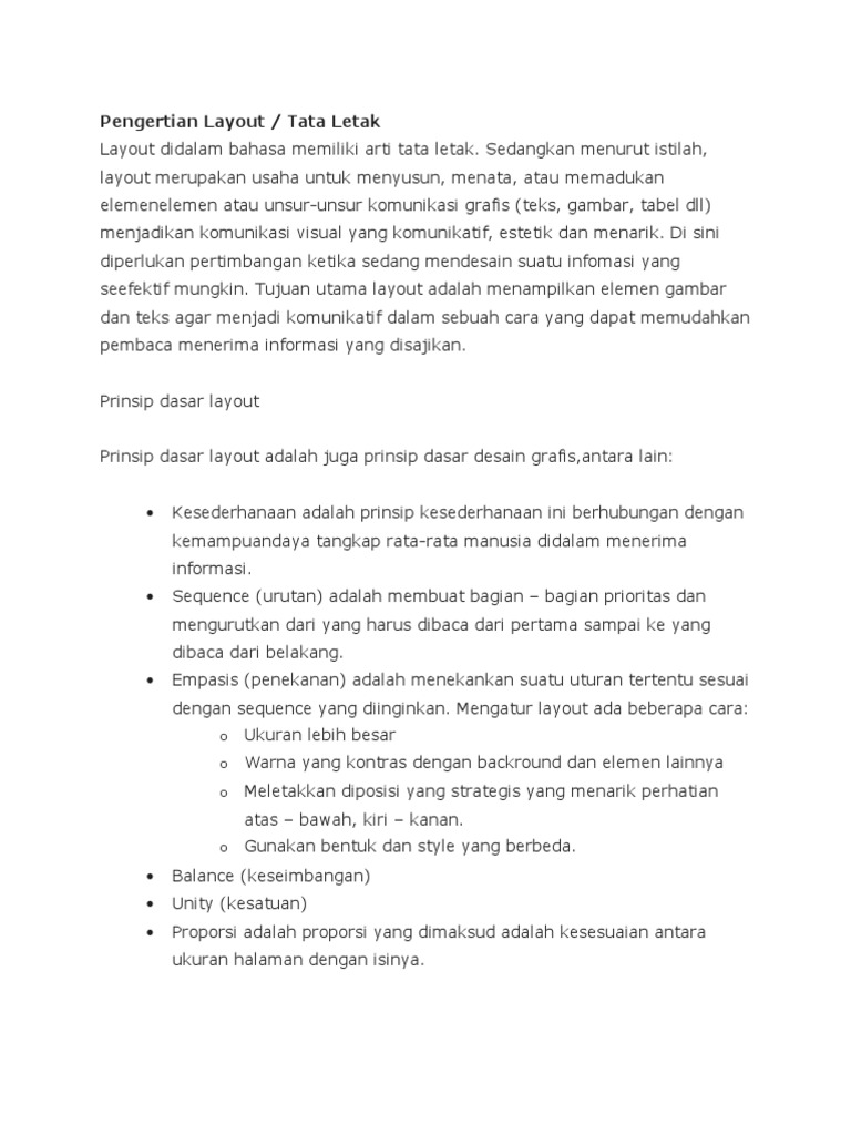 Pengertian Layout | PDF