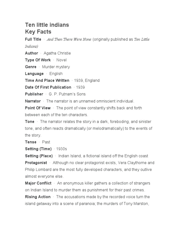 Ten Little Indians - Agatha Christie | PDF