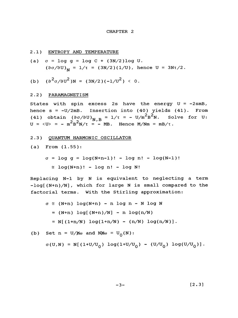 Thermal Physics Chapter 2 - Kittel (Solutions) | PDF