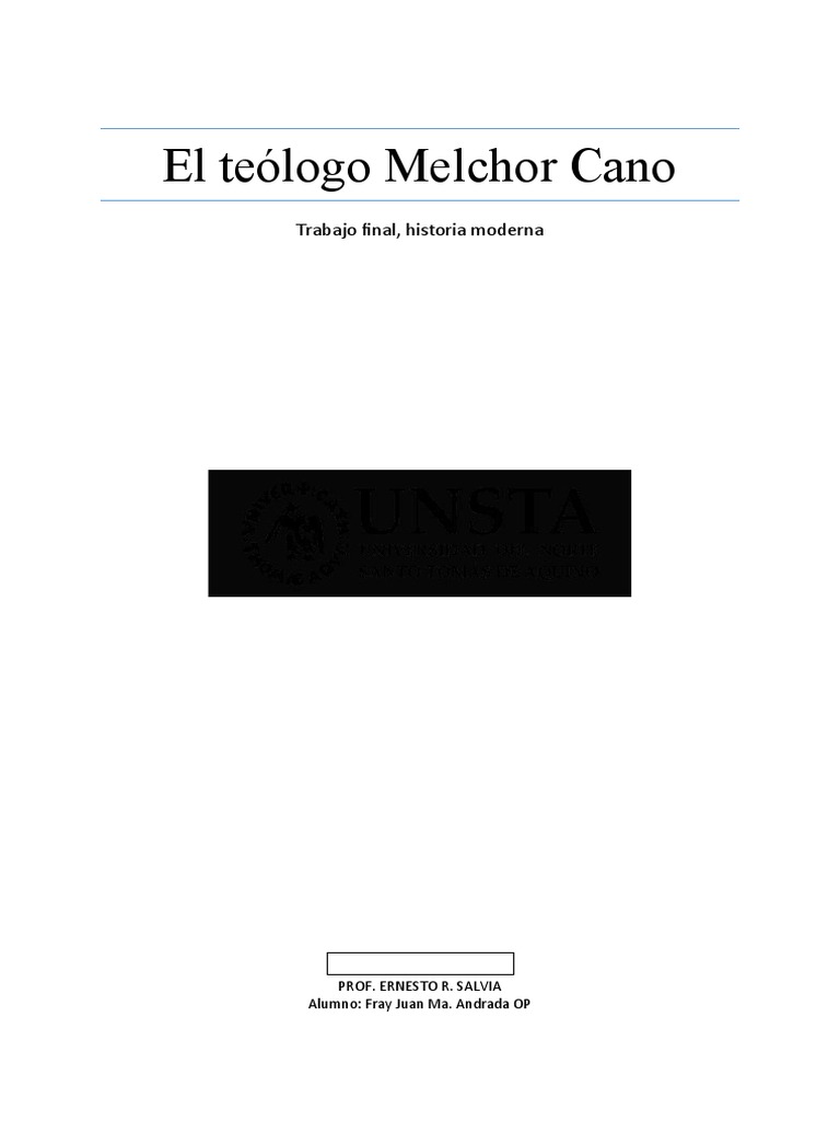 Melchor Cano | PDF | Orden dominicana | Papa