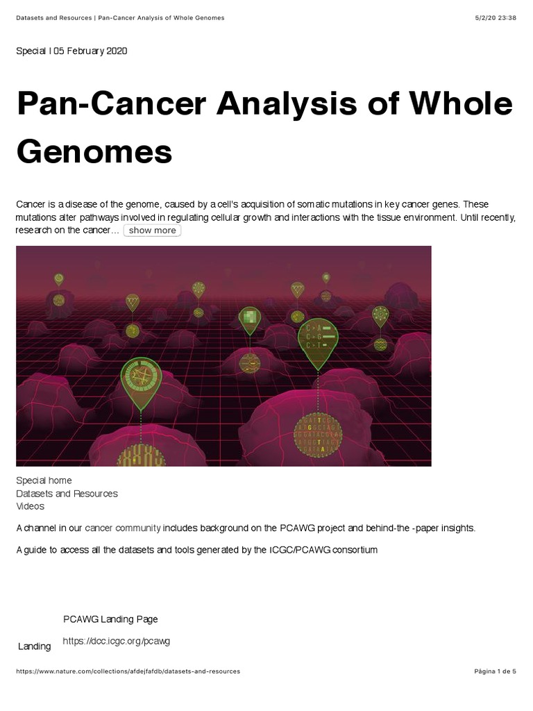 Datasets and Resources - Pan-Cancer Analysis of Whole Genomes | PDF ...