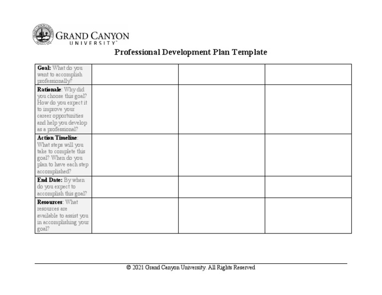 Professional Development Plan Template: Goal | PDF