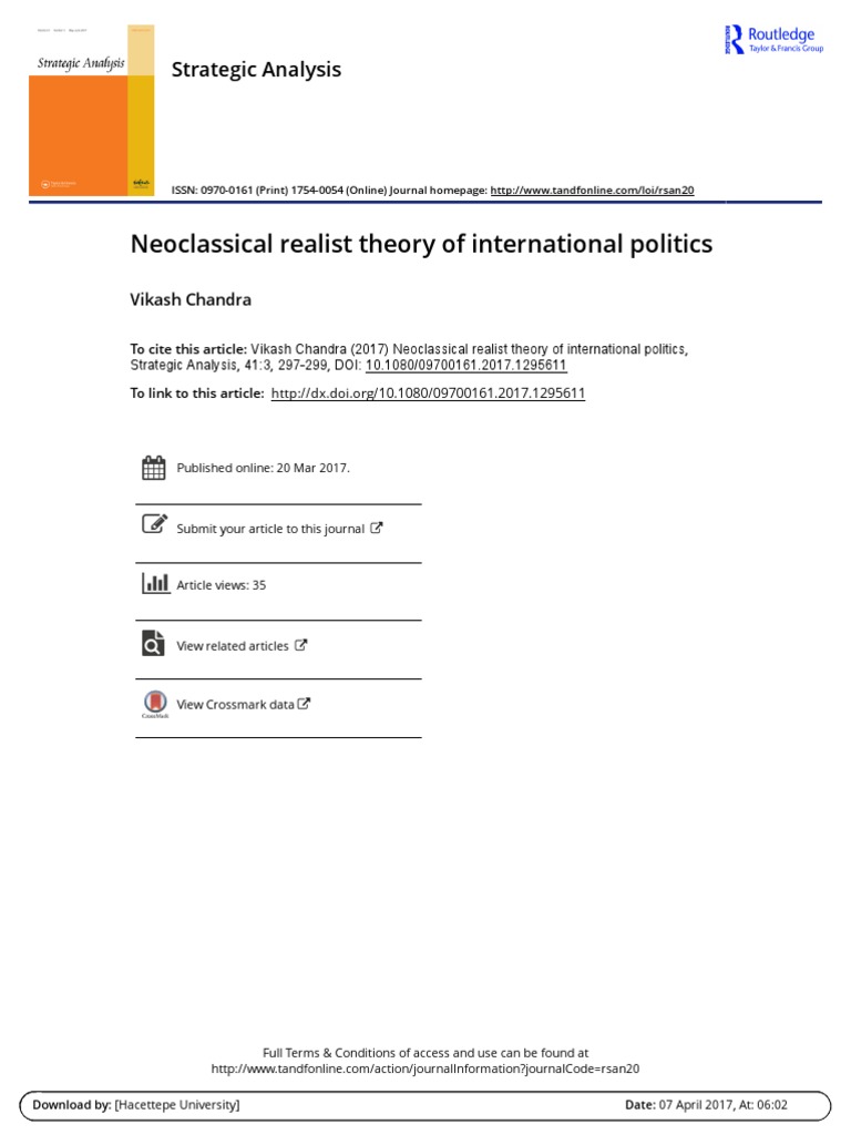 Neoclassical Realist Theory of Internati | PDF | Political Science ...