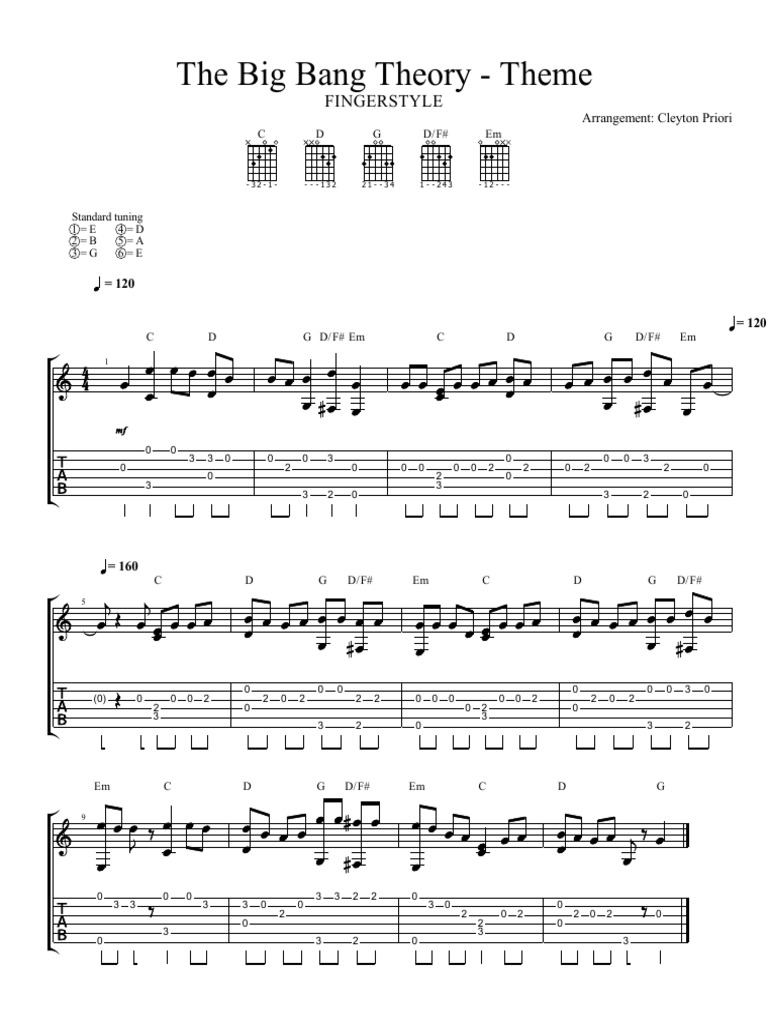 The Big Bang Theory - Theme (TAB & Score) | PDF