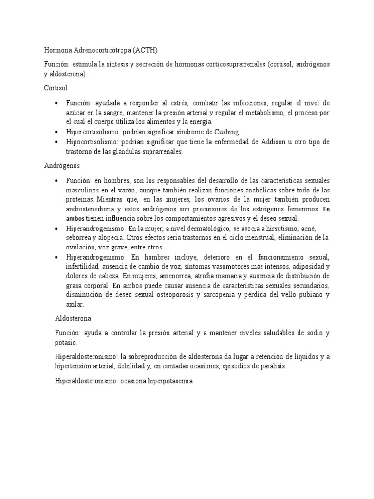 Hormona Adrenocorticótropa (ACTH) | PDF