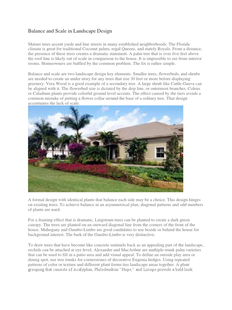Balance and Scale in Landscape Design | PDF | Trees | Botany