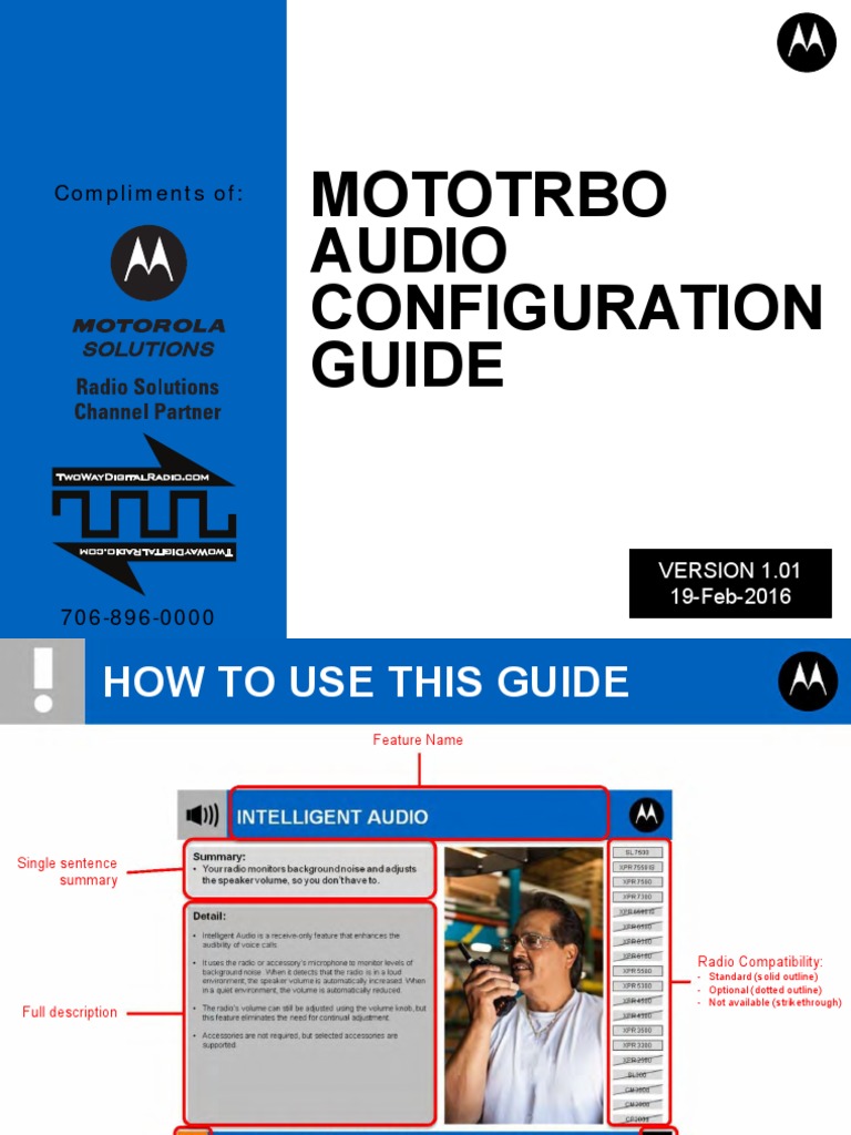 MotoTRBO Audio Configuration Guide v1.1 | PDF | Microphone | Noise