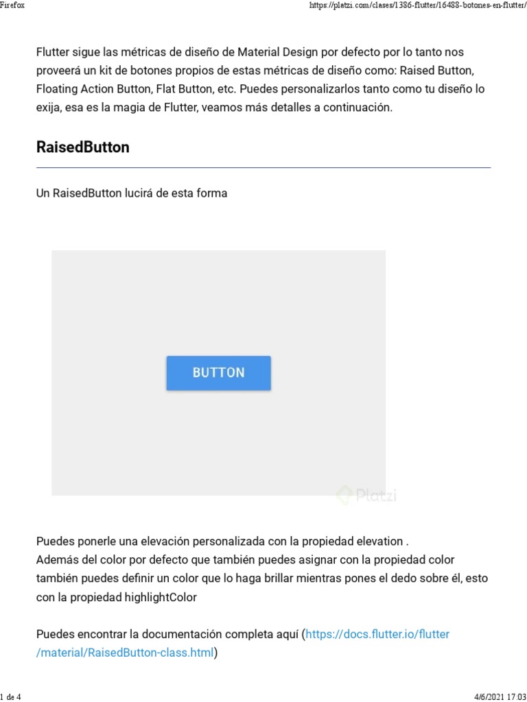 Guía de Botones en Flutter | PDF | Informática | Software