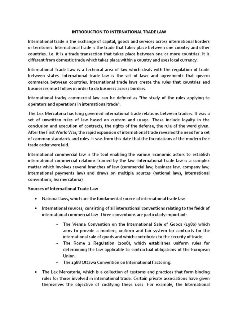 Introduction To Itl | PDF | Tariff | Protectionism