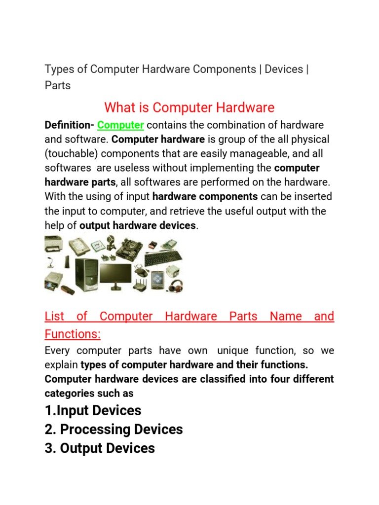 Computer Hardware | PDF | Computer Hardware | Input/Output